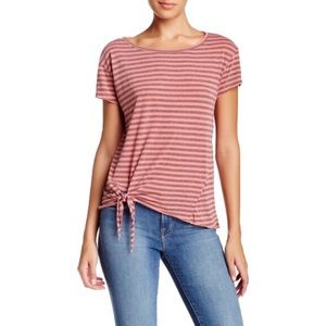 Stateside | Tops | Stateside Tie Front Short Sleeve Tee Chili | Poshmark